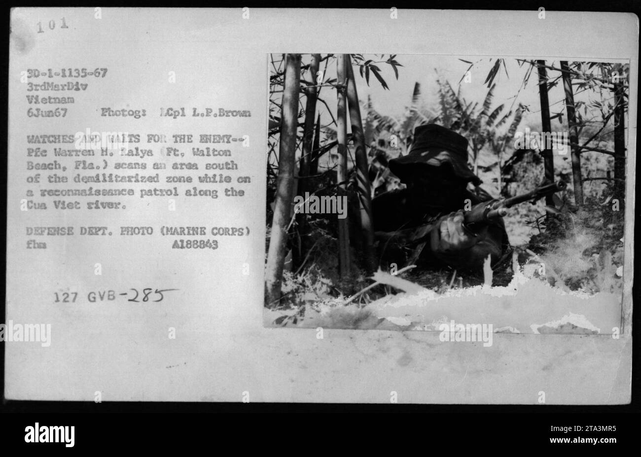 Patrol south of demilitarized zone Black and White Stock Photos ...