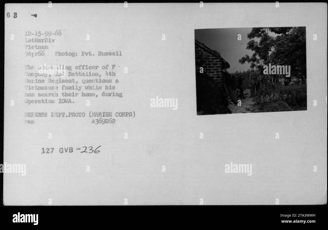 A commanding officer from F Company, 2nd Battalion, th Laxine Regiment ...