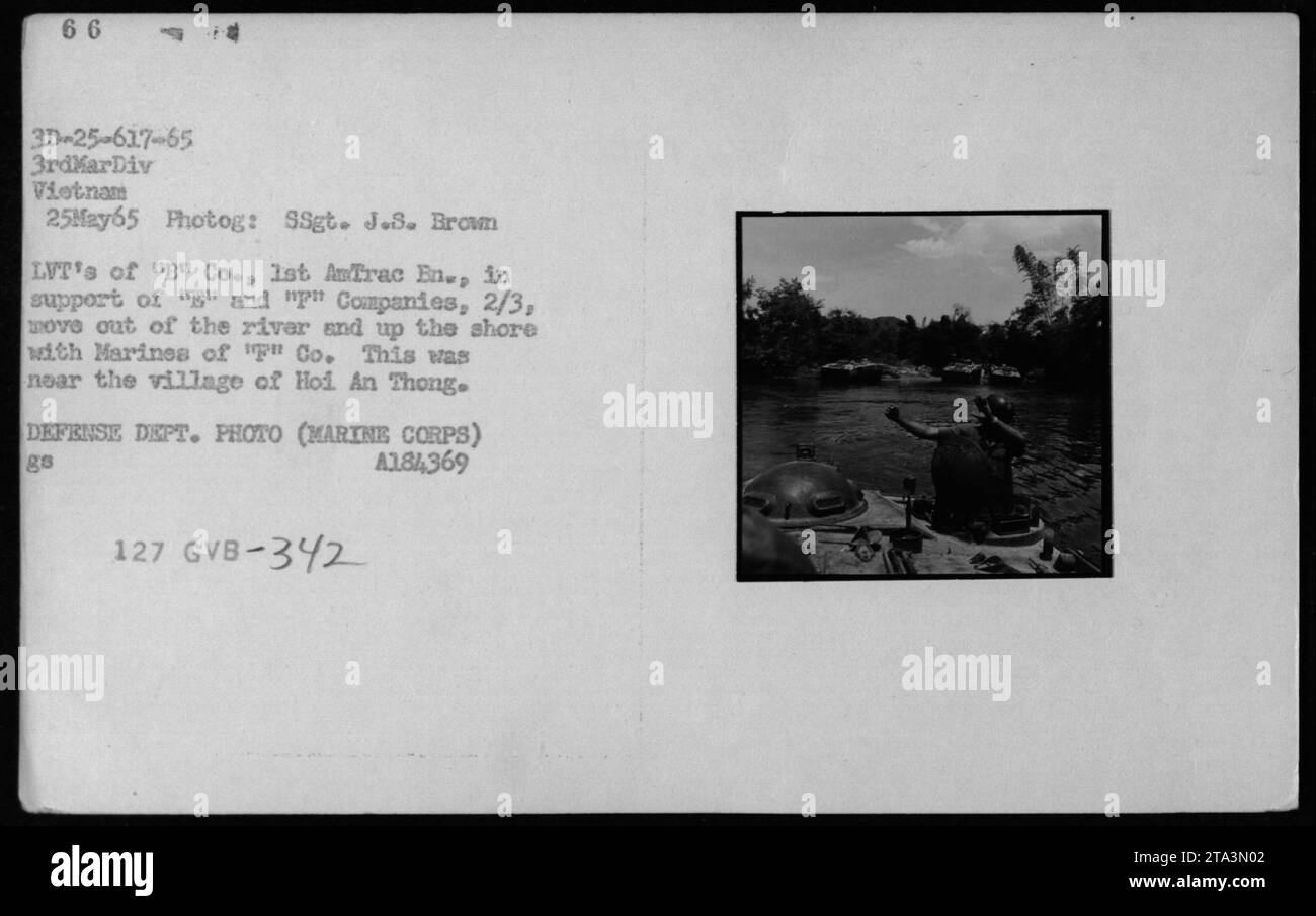 On May 25, 1965, LVTs of B Company, 1st AmTrac Battalion supported G ...