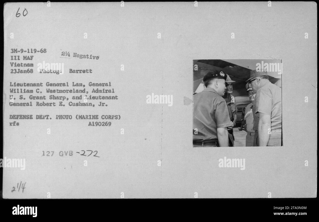 Lieutenant General Lam, General William C. Westmoreland, Admiral U. S ...