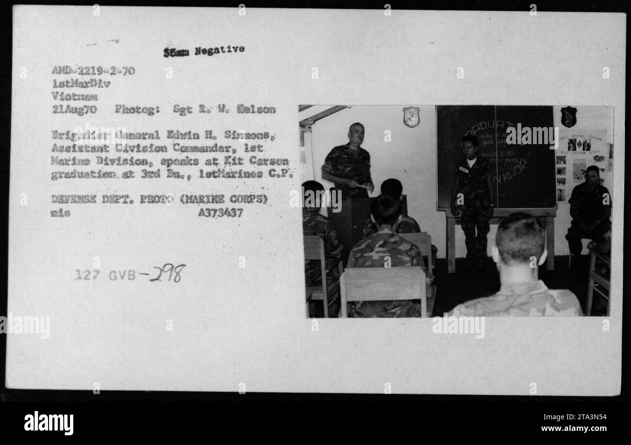 Brigadier General Edvin H. Simmons, Assistant Division Commander, 1st ...