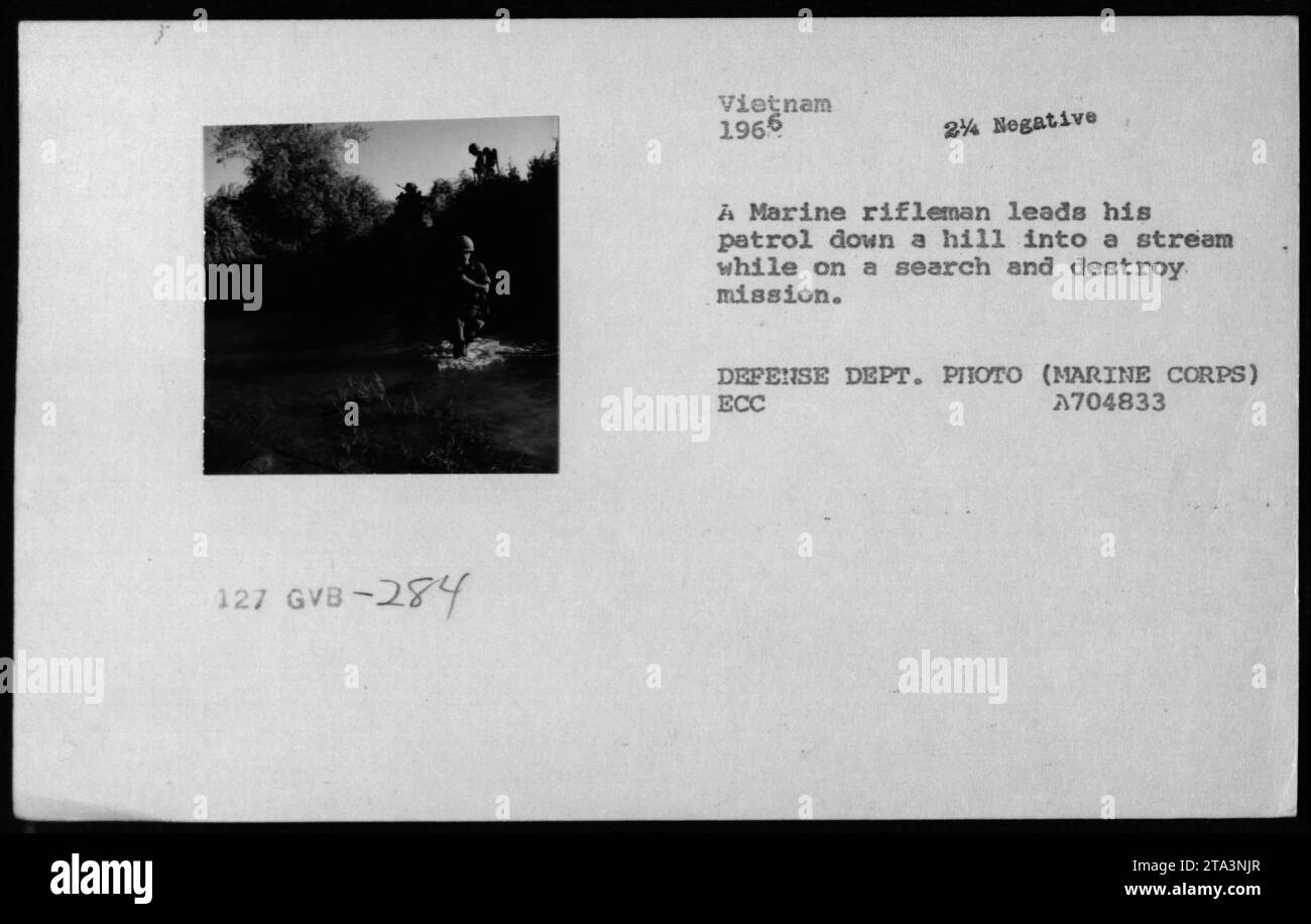In 1966, a Marine rifleman led a patrol down a hill into a stream ...