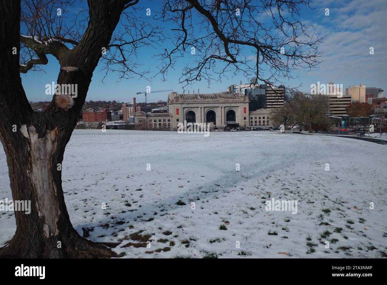 Kansas City, Missouri - November 26, 2023: Union Station on a snowy ...