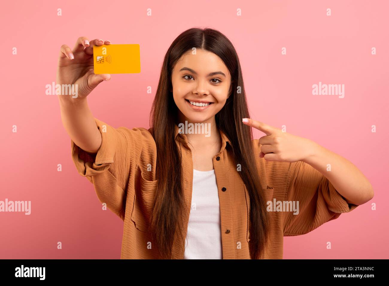 Cheerful teen girl shopping hi-res stock photography and images - Alamy
