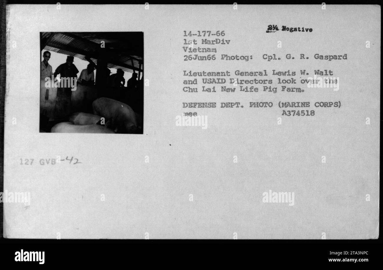 Lieutenant General Lewis W. Walt and USAID Directors visit the Chu Lai ...