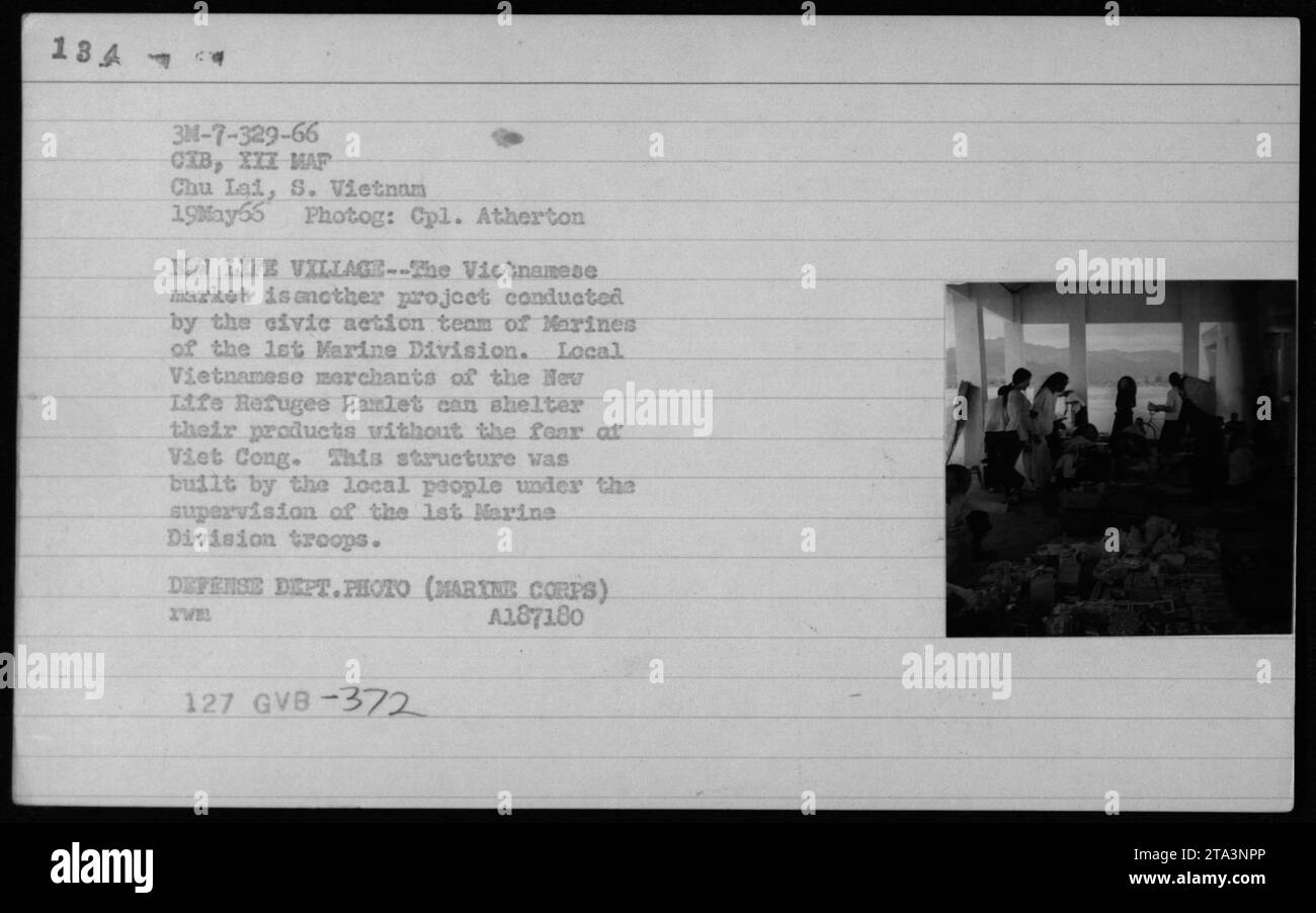 Marines of the 1st Marine Division established a market in New Life ...