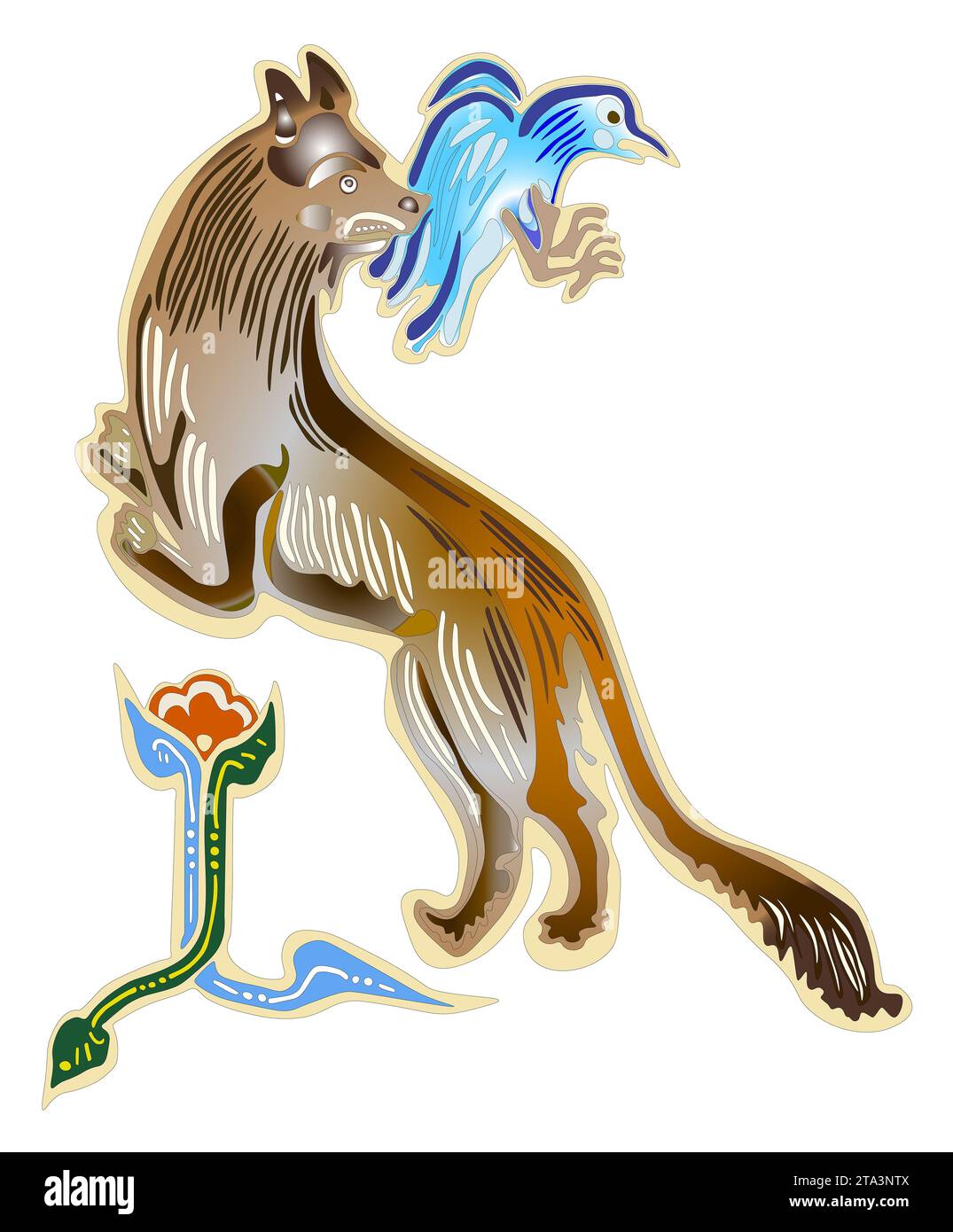 Cyrillic alphabet. Letters. Illustration, drawing of initial letters ...