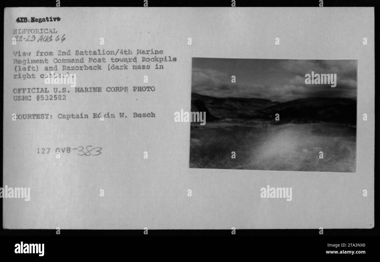 "View from 2nd Battalion/4th Marine Regiment Command Post showing the ...