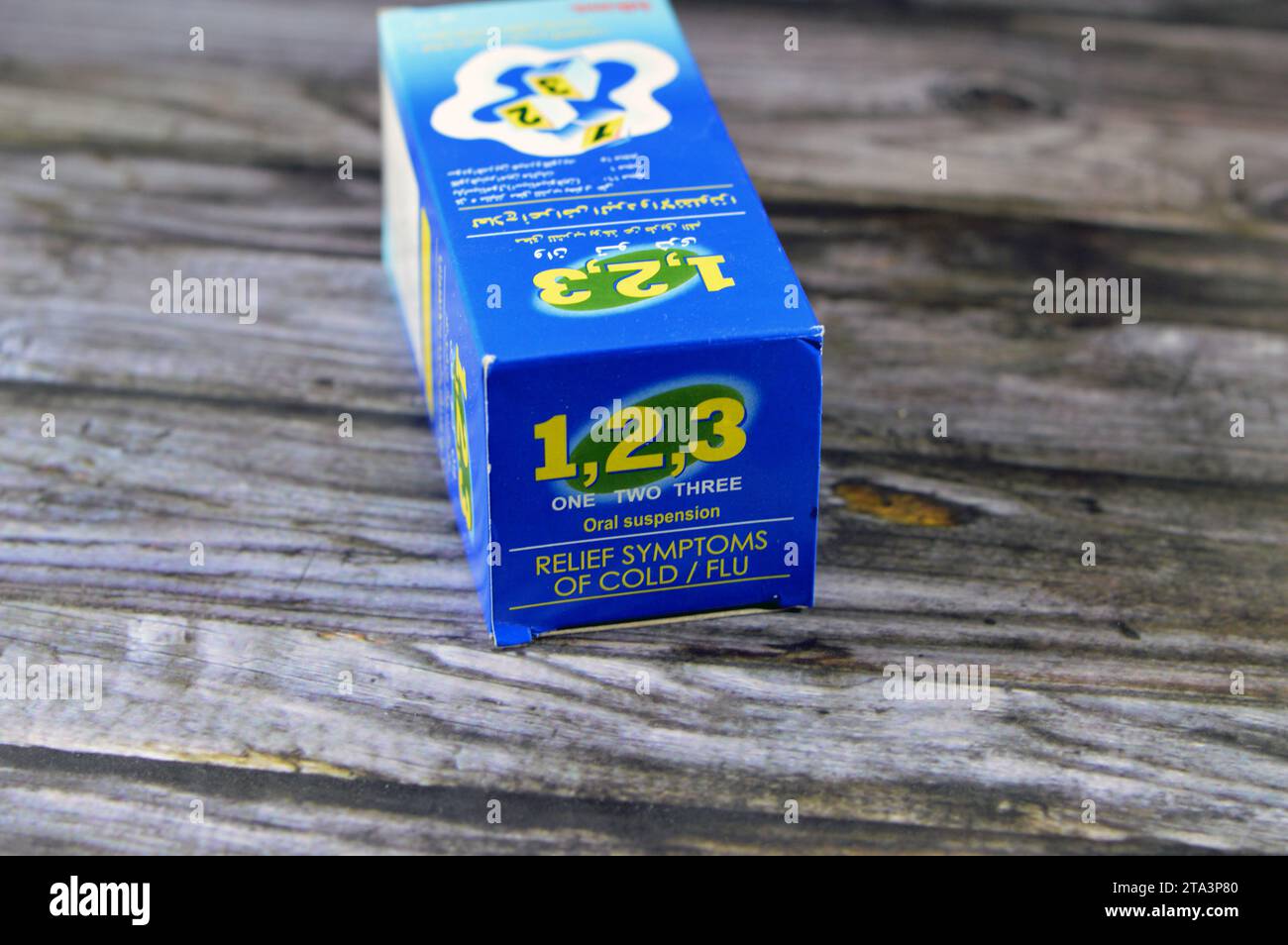 Cairo, Egypt, November 20 2023: One Two Three 123 cold flu oral ...
