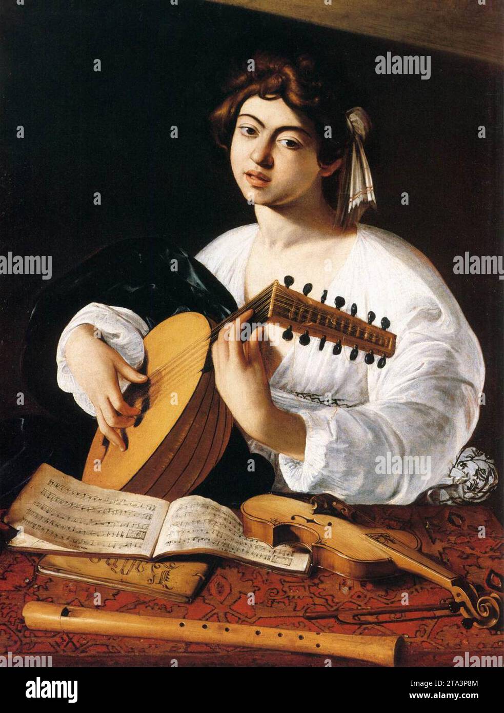 The Lute Player (detail) c. 1600 by Caravaggio Stock Photo - Alamy