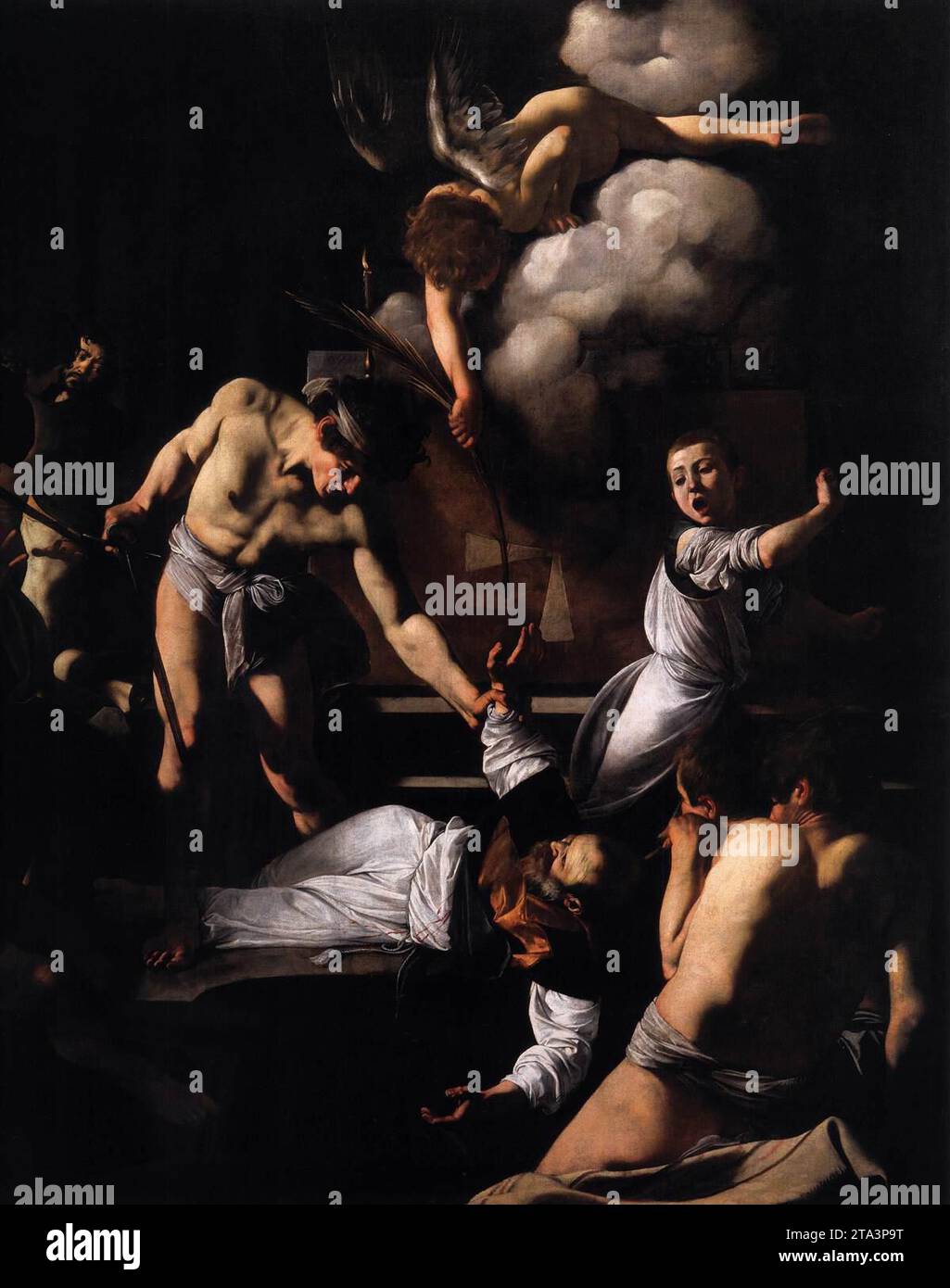 The Martyrdom of St Matthew (detail) 1599-1600 by Caravaggio Stock ...
