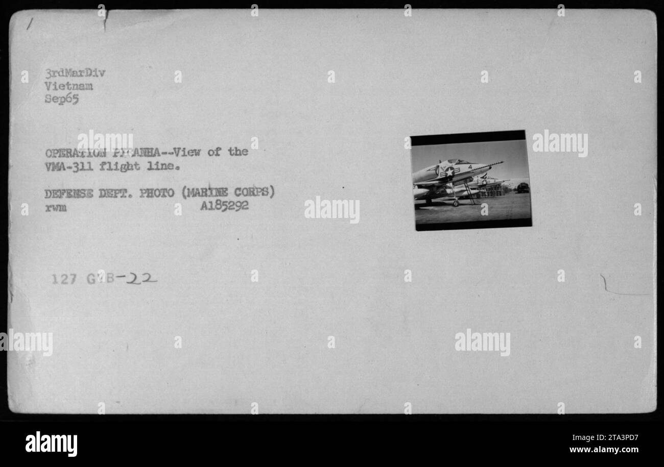 A-4 Skyhawk aircraft at the VMA-311 flight line during Operation ...