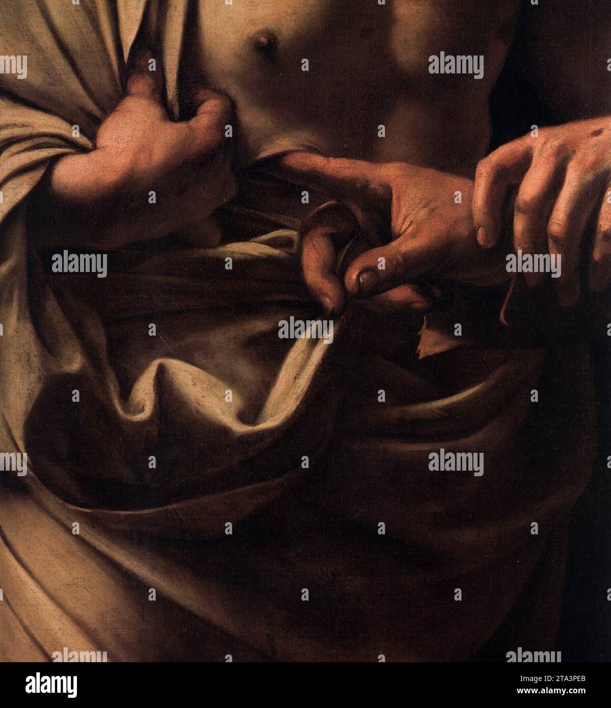 The Incredulity of Saint Thomas (detail) 1601-02 by Caravaggio Stock ...