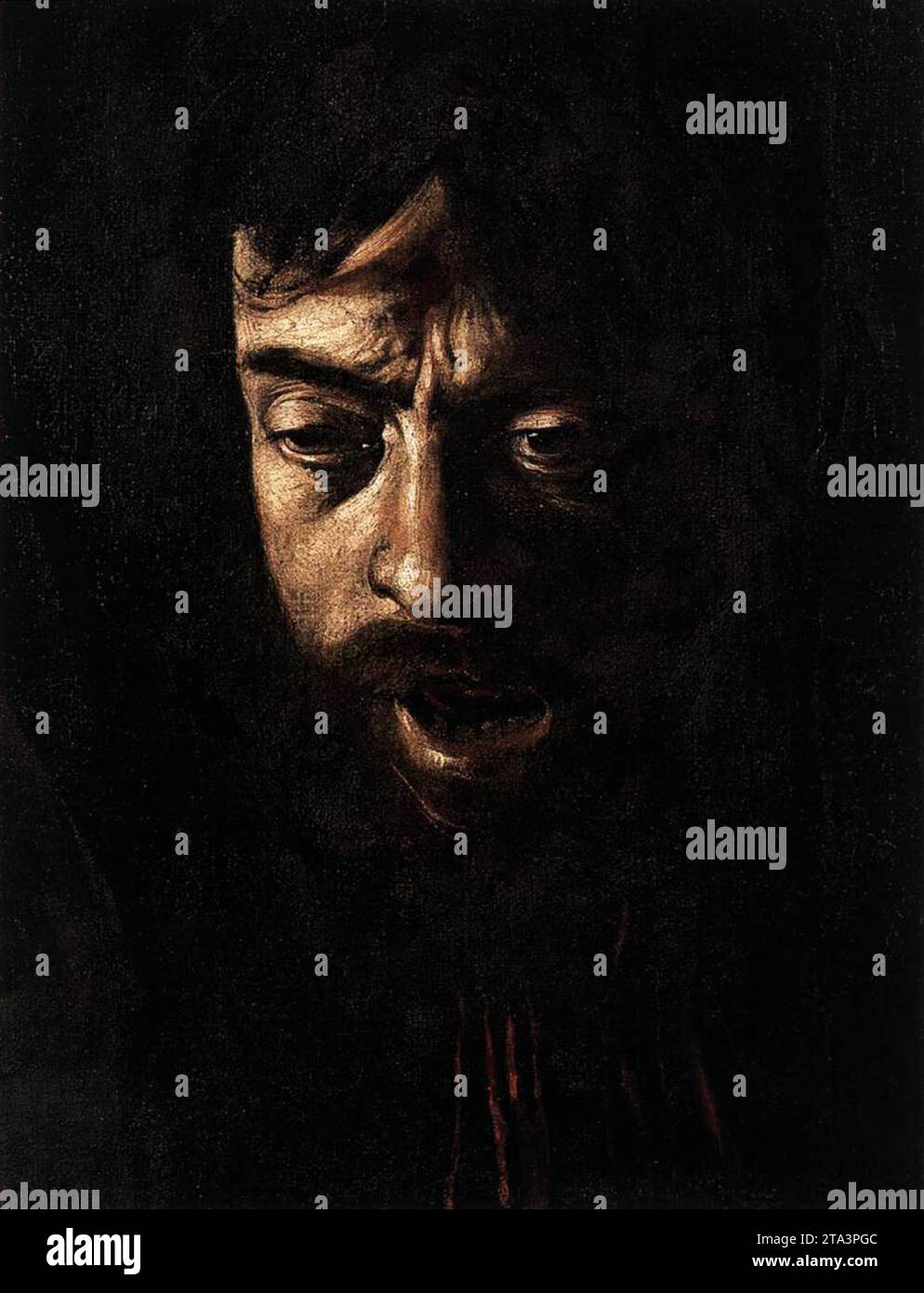 David with the Head of Goliath (detail) 1609-10 by Caravaggio Stock ...