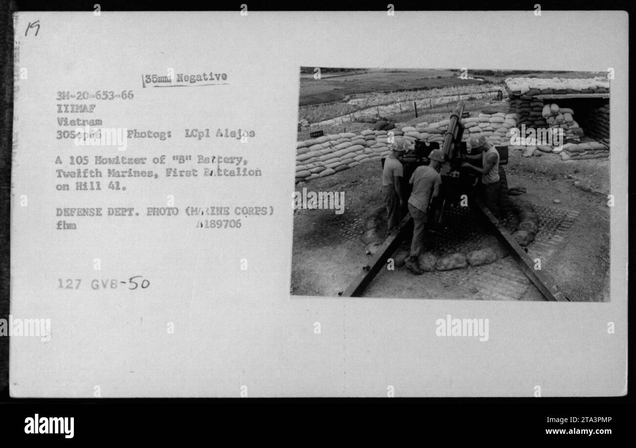 A photograph taken on September 30, 1966, shows a 105 howitzer of "B ...