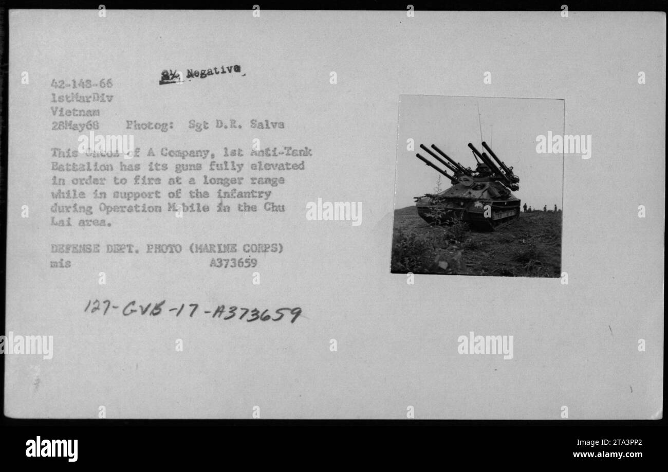 An Ontos of A Company, 1st Anti-Tank Battalion in Vietnam on May 28 ...