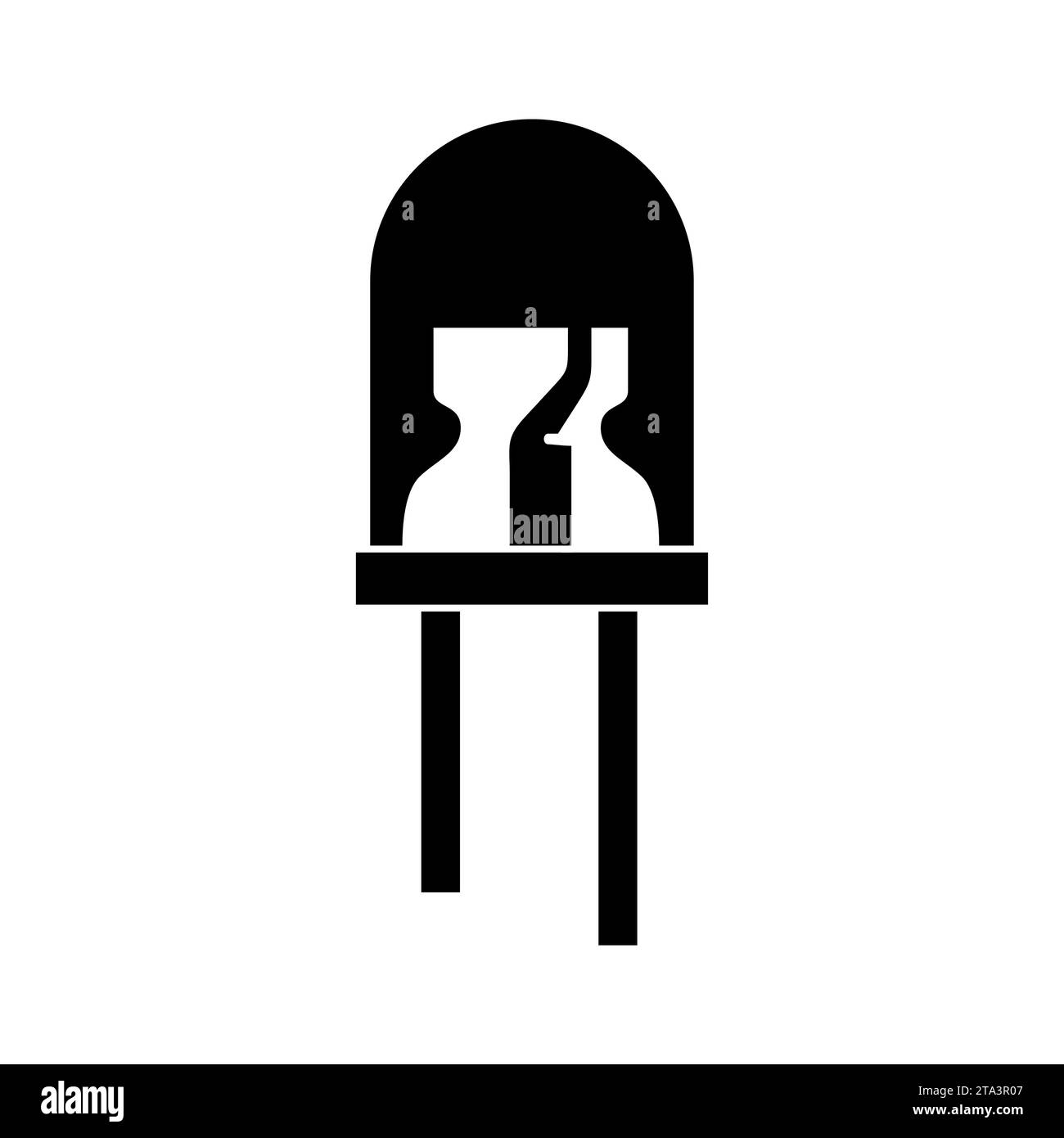 Light emitting diode icon on yellow background. Illuminated elements, semiconductor device. LED ...