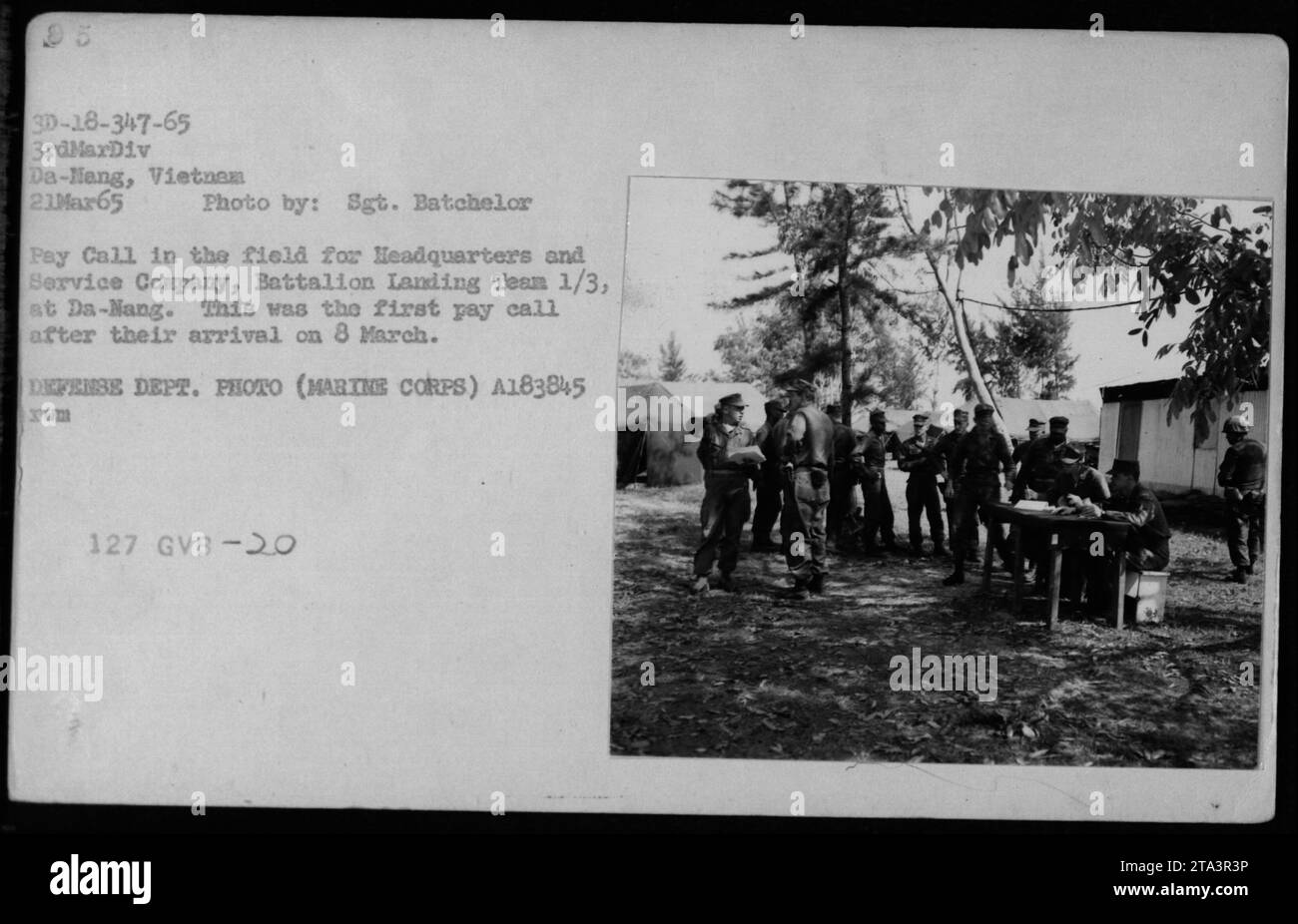 On March 21, 1965, Marines of Headquarters and Service Company ...
