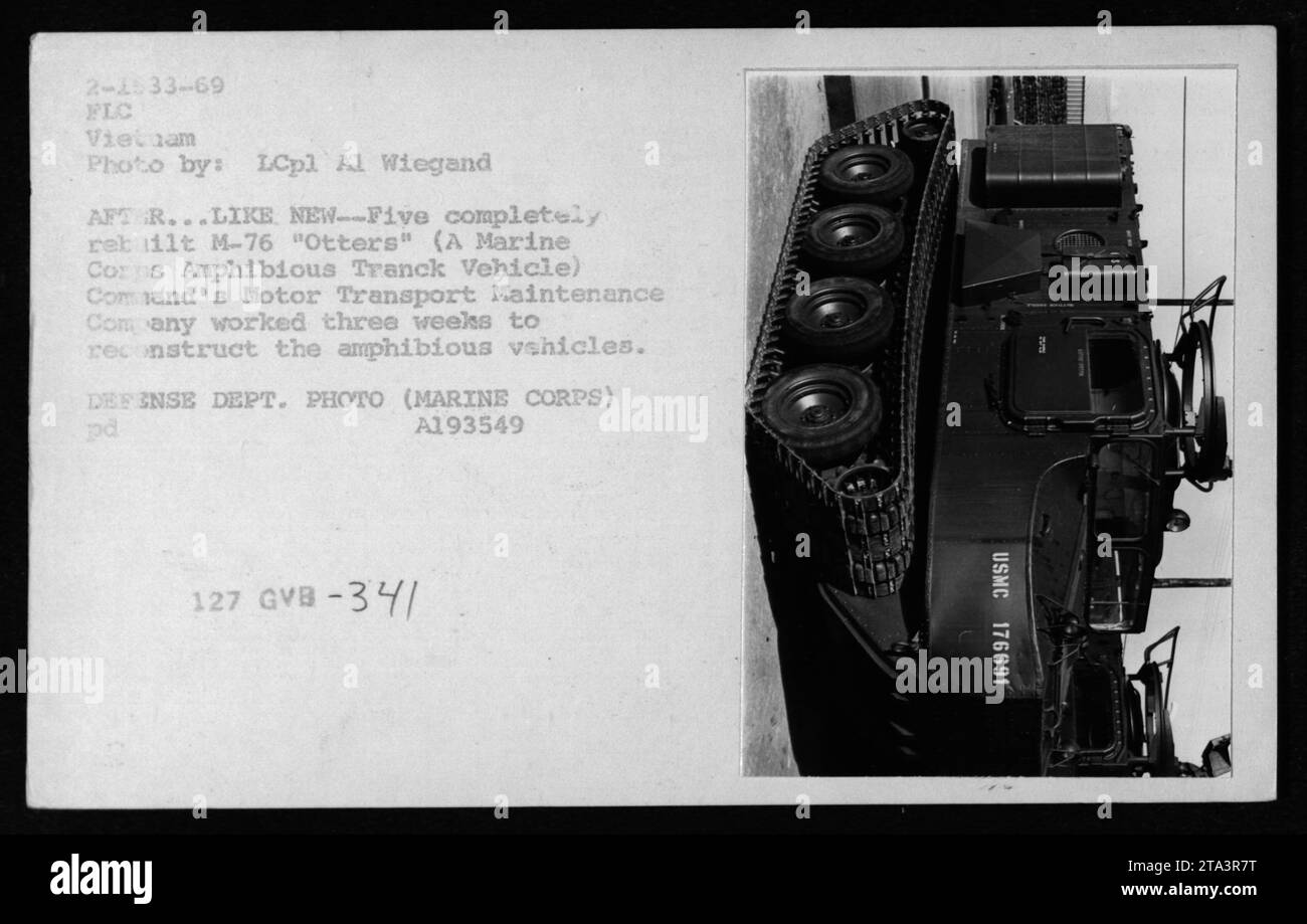 Five completely rebuilt M-76 "Otters" (Marine Corps Amphibious Tracked ...