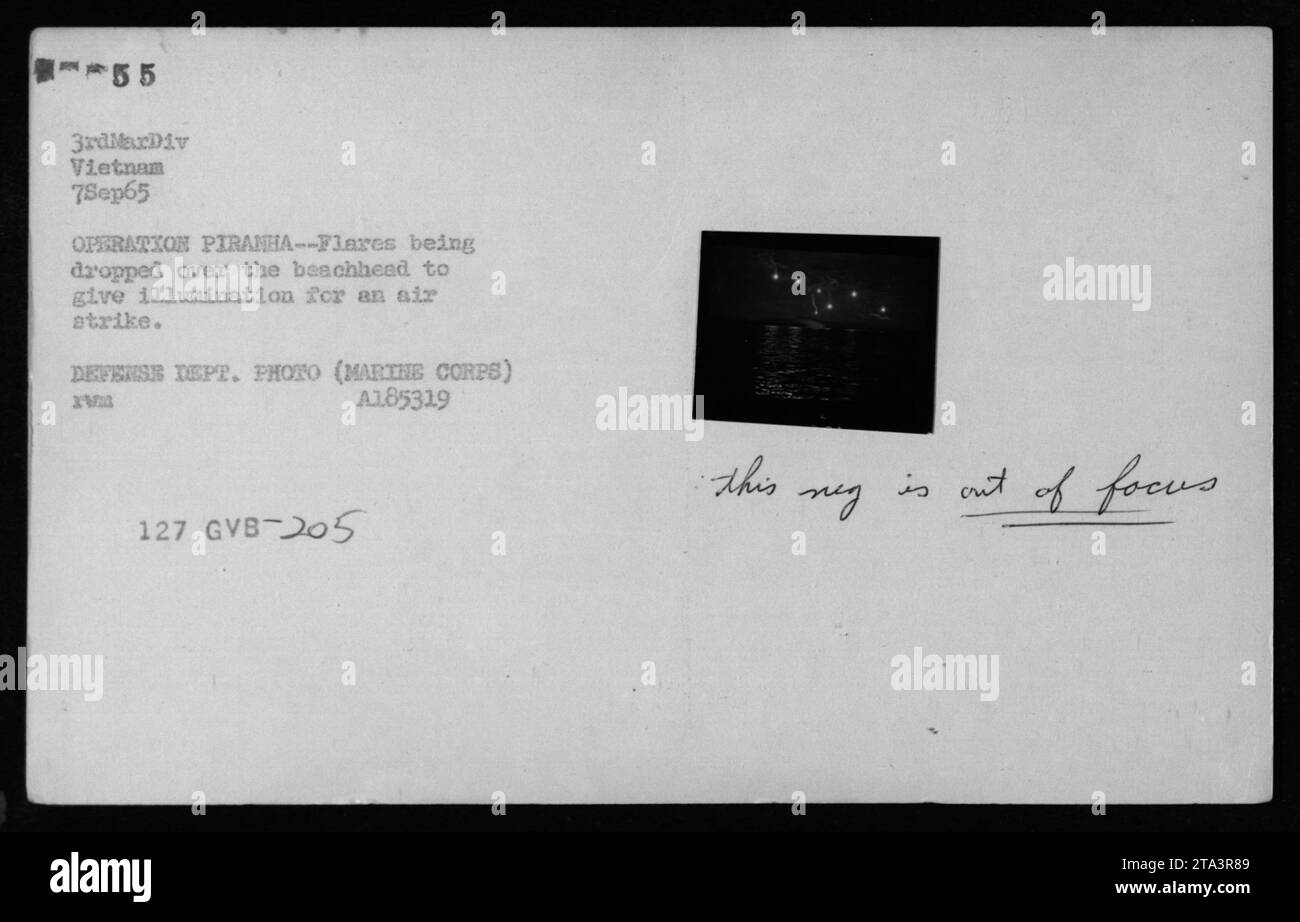Flares were dropped over the beachhead during Operation PIRANHA on ...