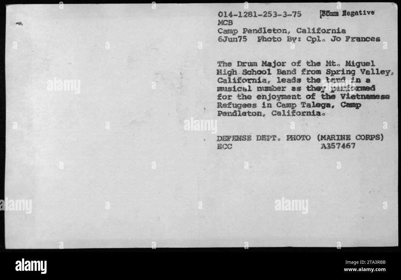 On June 6, 1975, the Mt. Miguel High School Band performed for ...