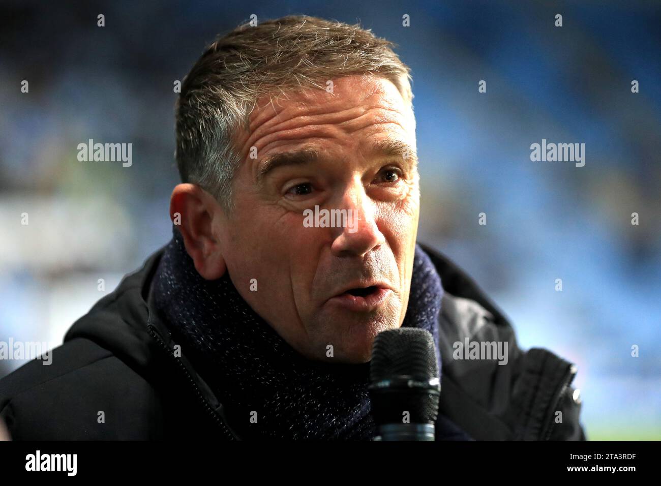 Former Coventry City player David Phillips being interviewed at half ...