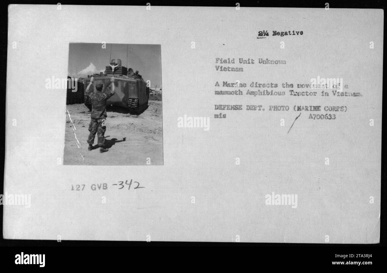 A Marine directed the movement of an LVTP 127 LVT in Vietnam ...