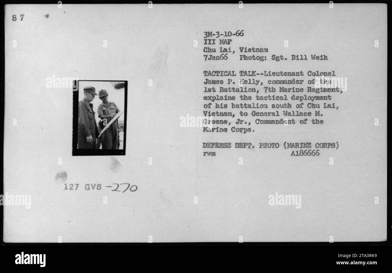 On January 7, 1966, Lieutenant Colonel James P. Kelly, commander of the ...