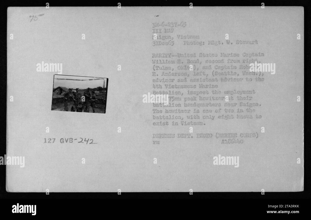 Marine Advisors Captains Willien H. Bond and Robert R. Anderson inspect ...