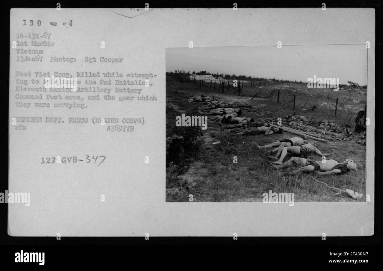 A deceased Viet Cong soldier killed on January 13, 1967, while ...