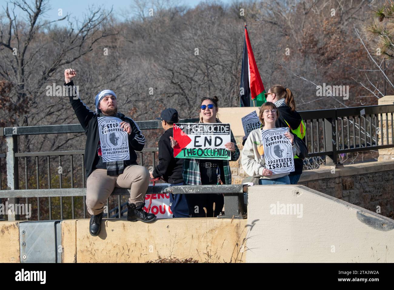 St. Paul, Minnesota. November 19, 2023. Rally to divest Minnesota from ...