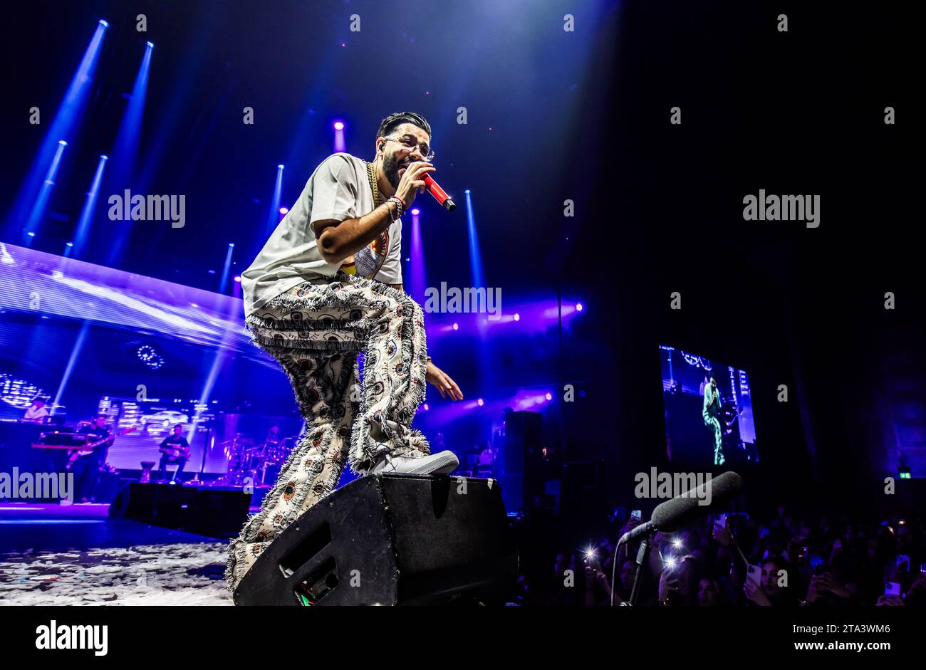 AMSTERDAM - The Moroccan Antwerp resident Dystinct (born as Ilias Mansouri) during a performance ...
