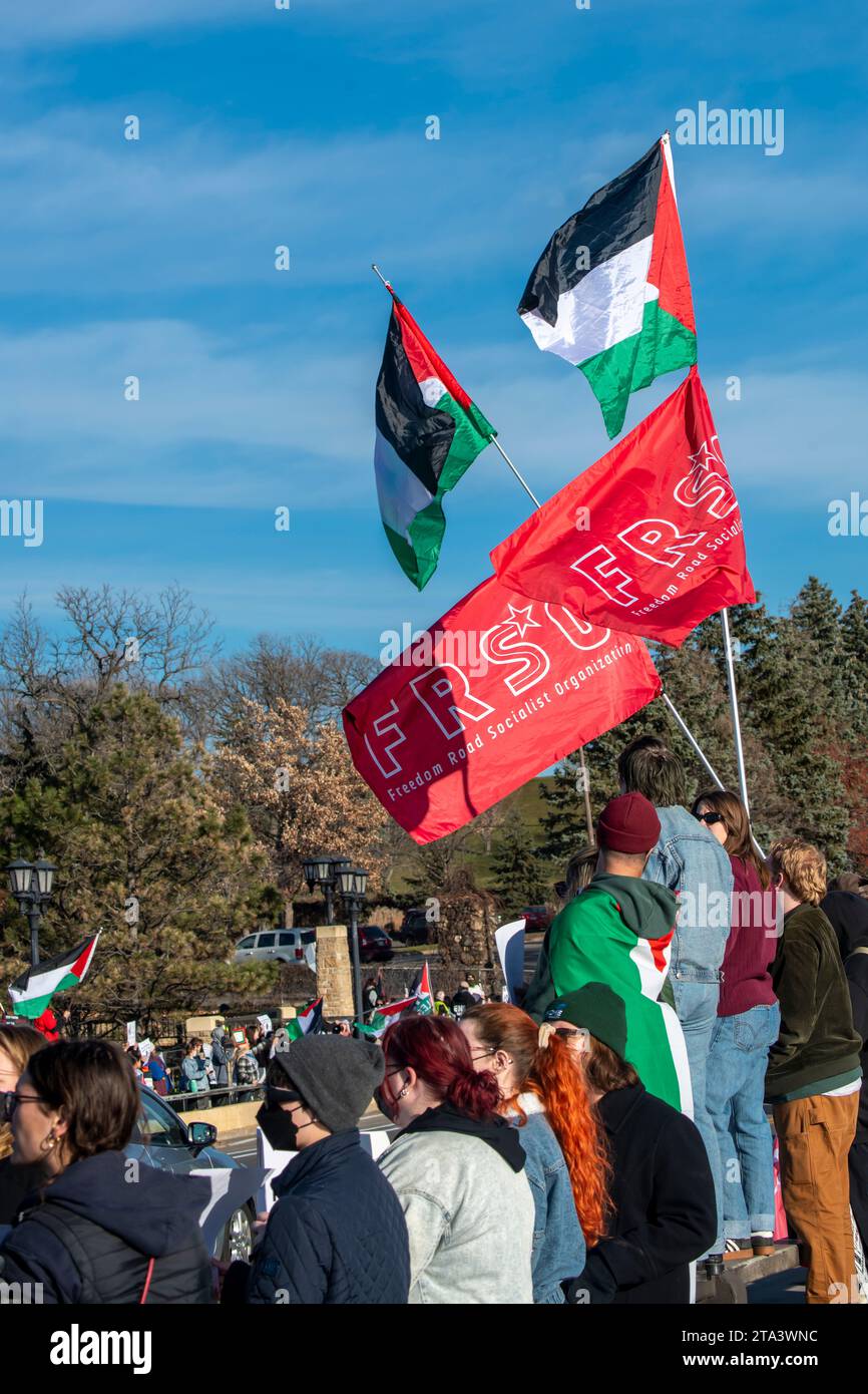 St. Paul, Minnesota. November 19, 2023. Rally to divest Minnesota from ...