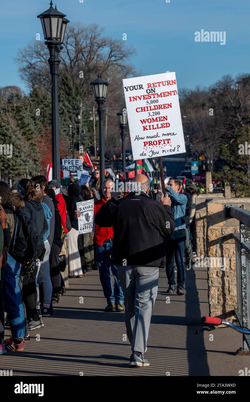 St. Paul, Minnesota. November 19, 2023. Rally to divest Minnesota from ...