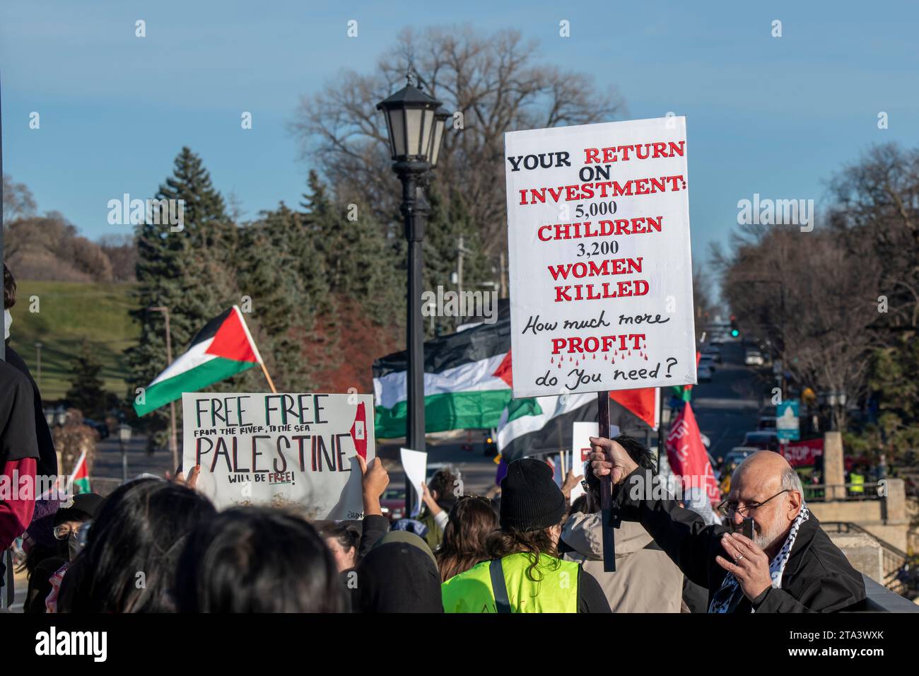 St. Paul, Minnesota. November 19, 2023. Rally to divest Minnesota from ...