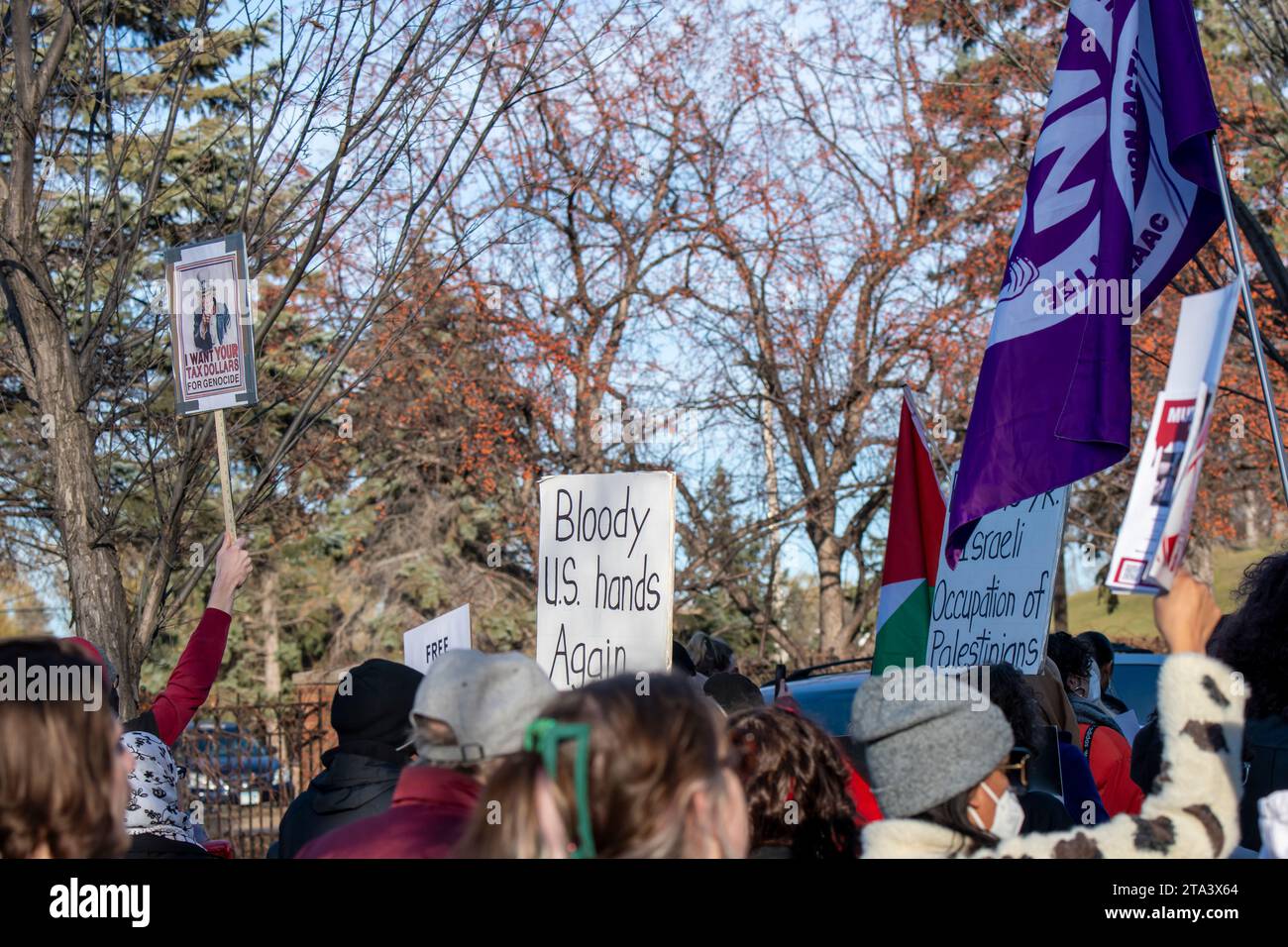 St. Paul, Minnesota. November 19, 2023. Rally to divest Minnesota from ...