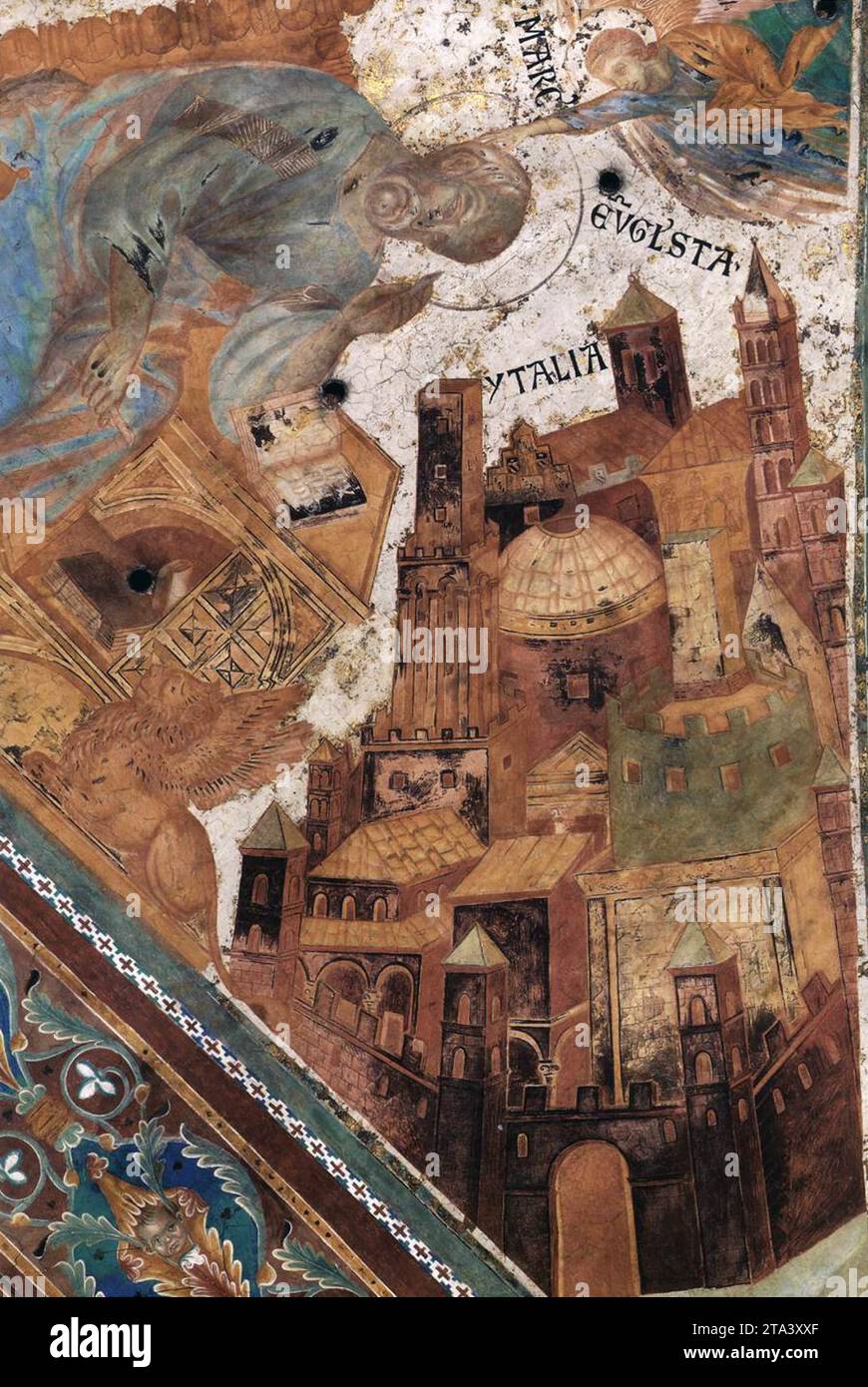 Crossing vault (detail of the south cell) 1277-80 by Cimabue Stock ...