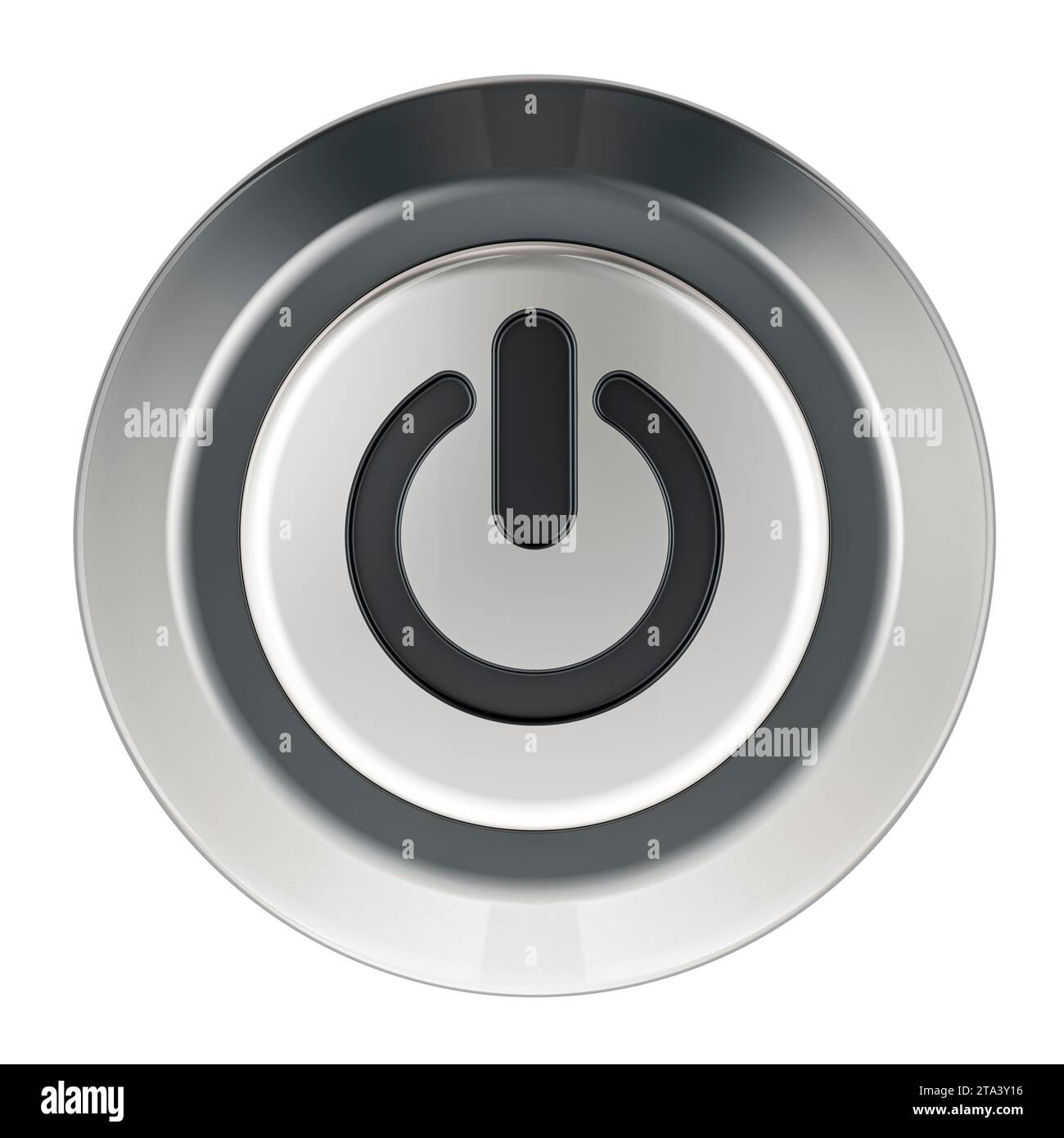 Power Button, 3D rendering isolated on white background Stock Photo - Alamy