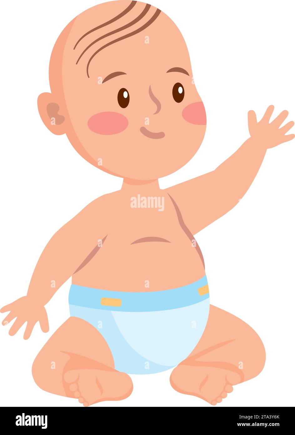baby boy in diaper illustration Stock Vector Image & Art - Alamy
