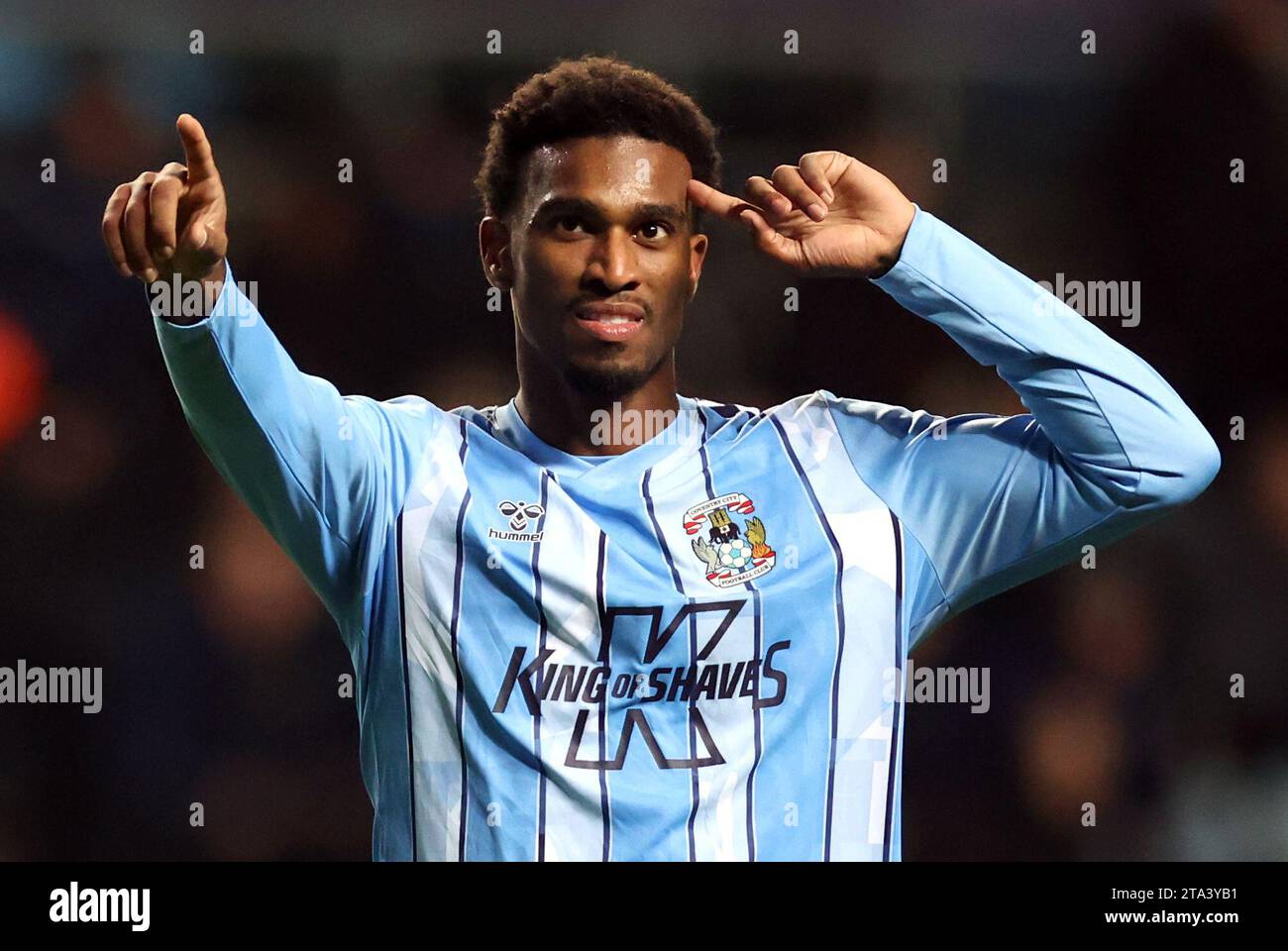Coventry City's Haji Wright celebrates scoring their side's first goal ...