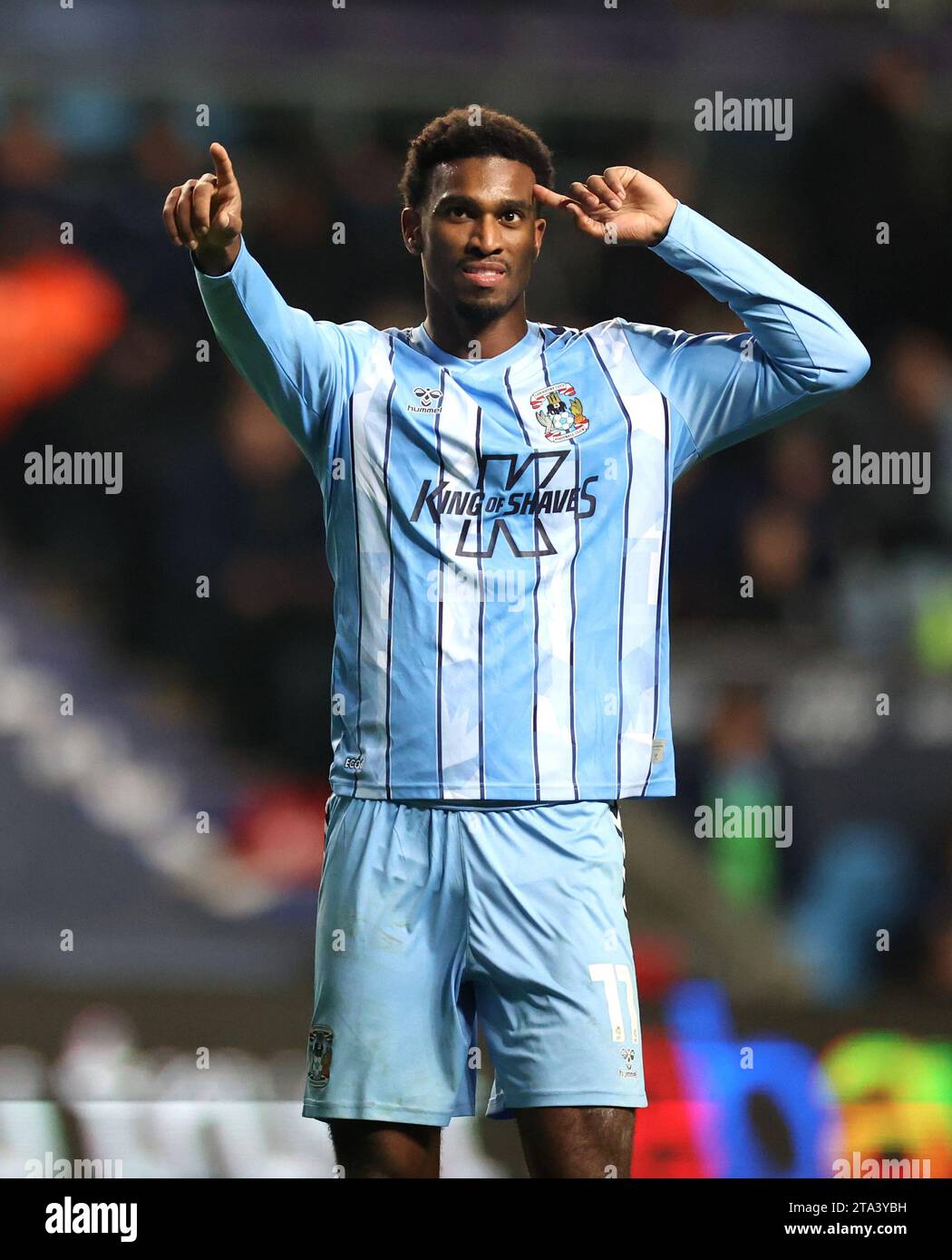 Coventry City's Haji Wright celebrates scoring their side's first goal ...