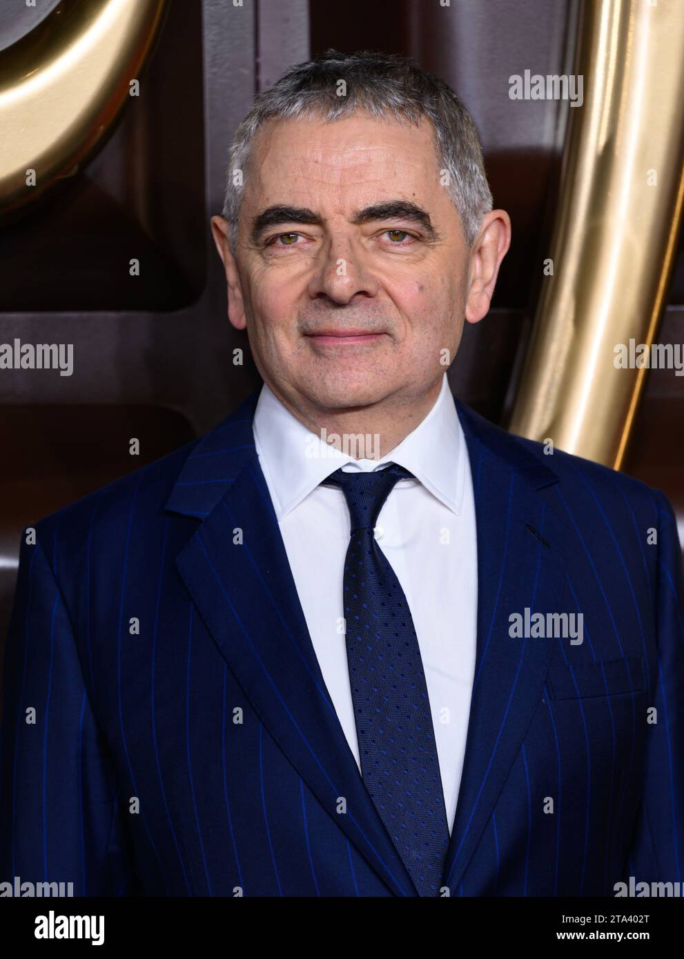 London, UK. November 28th, 2023. Rowan Atkinson arriving at the Wonka ...