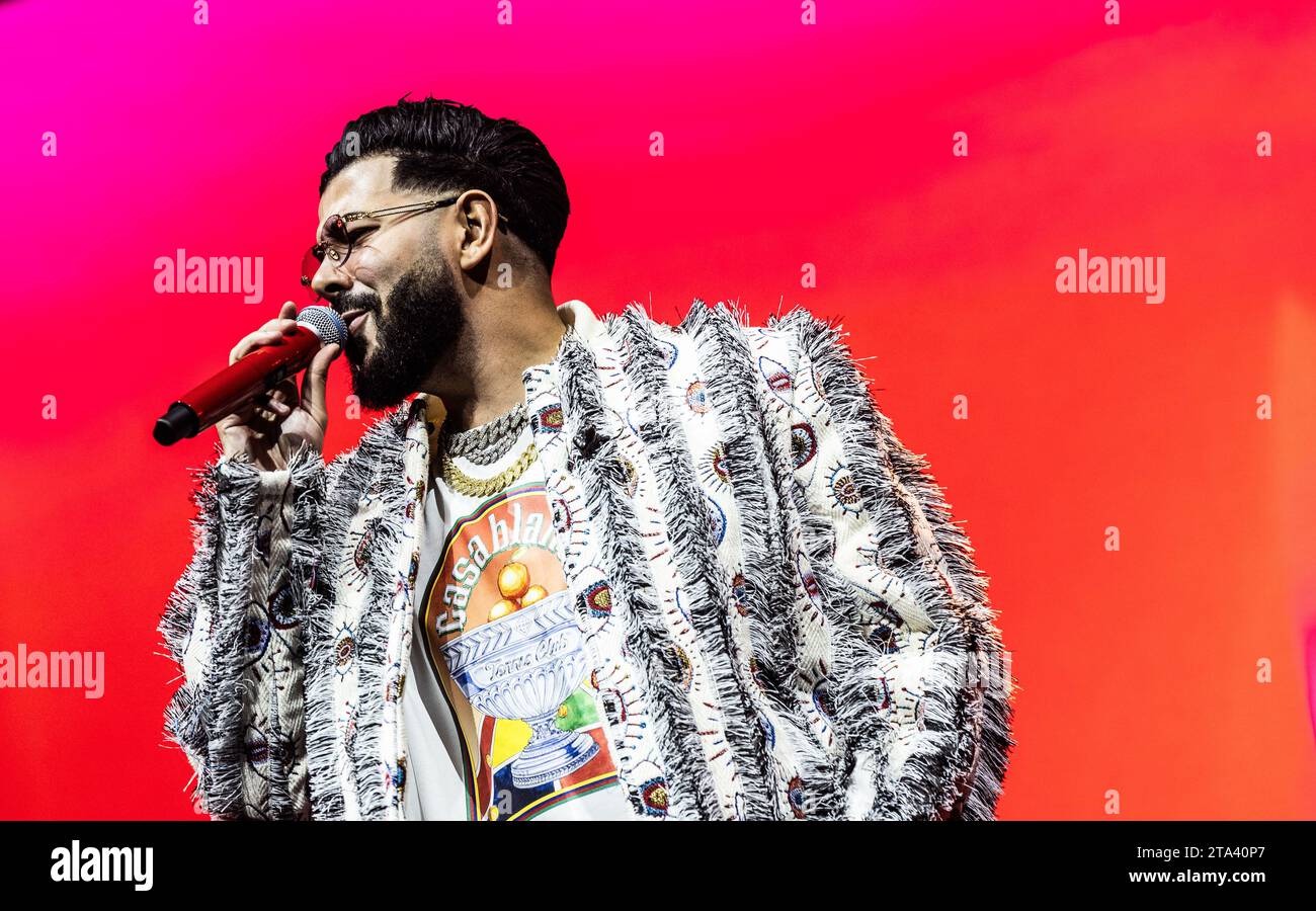 AMSTERDAM - The Moroccan Antwerp resident Dystinct (born as Ilias Mansouri) during a performance ...