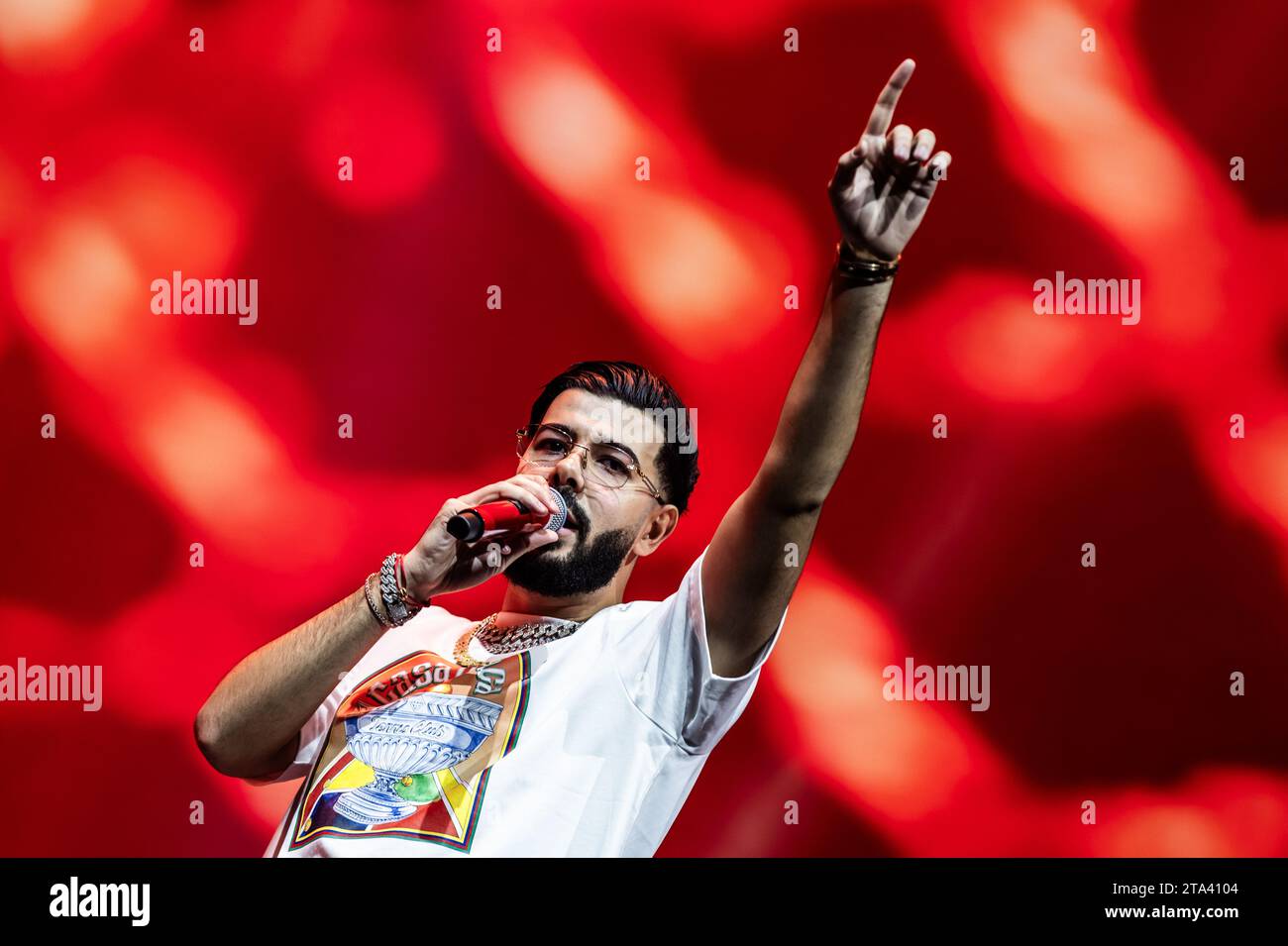 AMSTERDAM - The Moroccan Antwerp resident Dystinct (born as Ilias Mansouri) during a performance ...