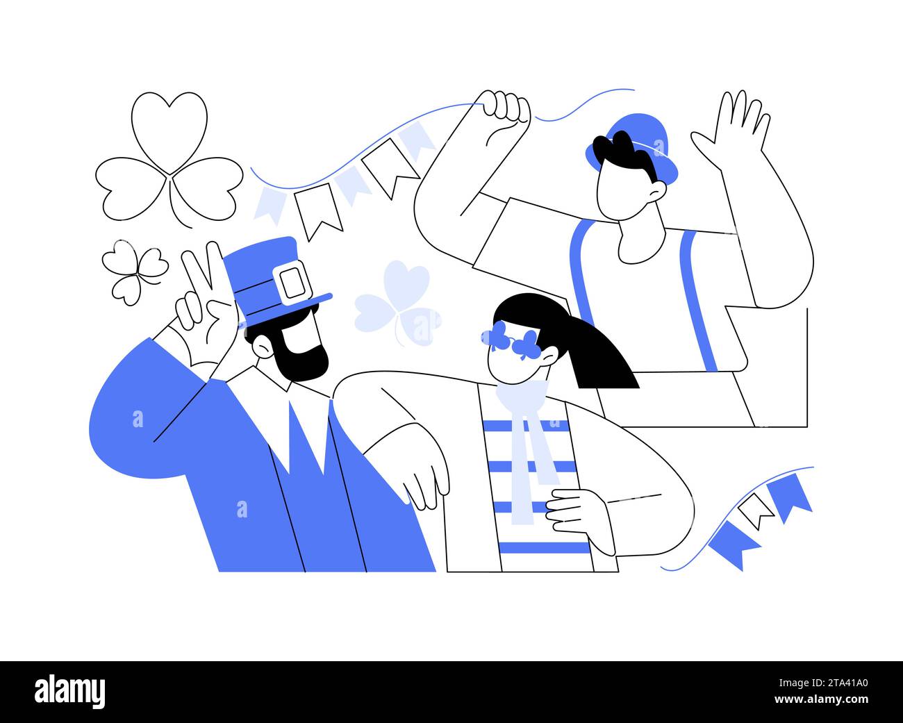 Saint Patricks Day parade isolated cartoon vector illustrations Stock ...