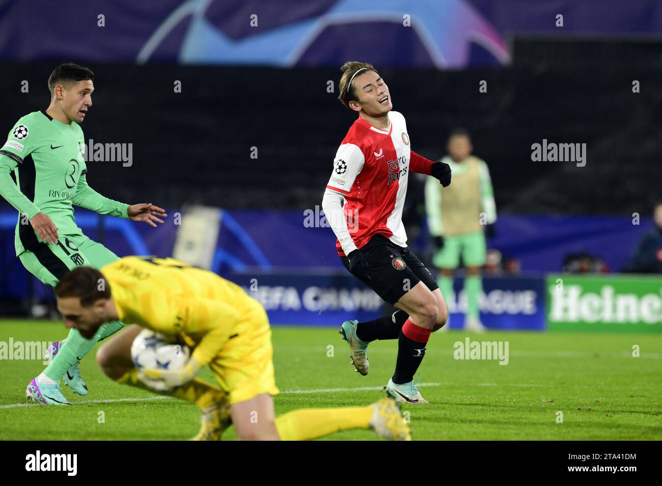 ROTTERDAM - Ayase Ueda of Feyenoord is disappointed during the UEFA ...