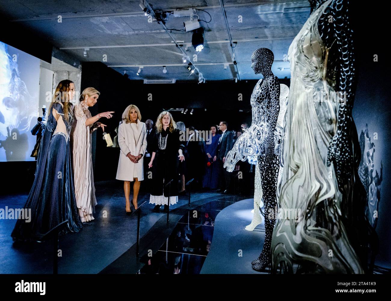 PARIS - Queen Maxima during the opening of the exhibition Iris van ...
