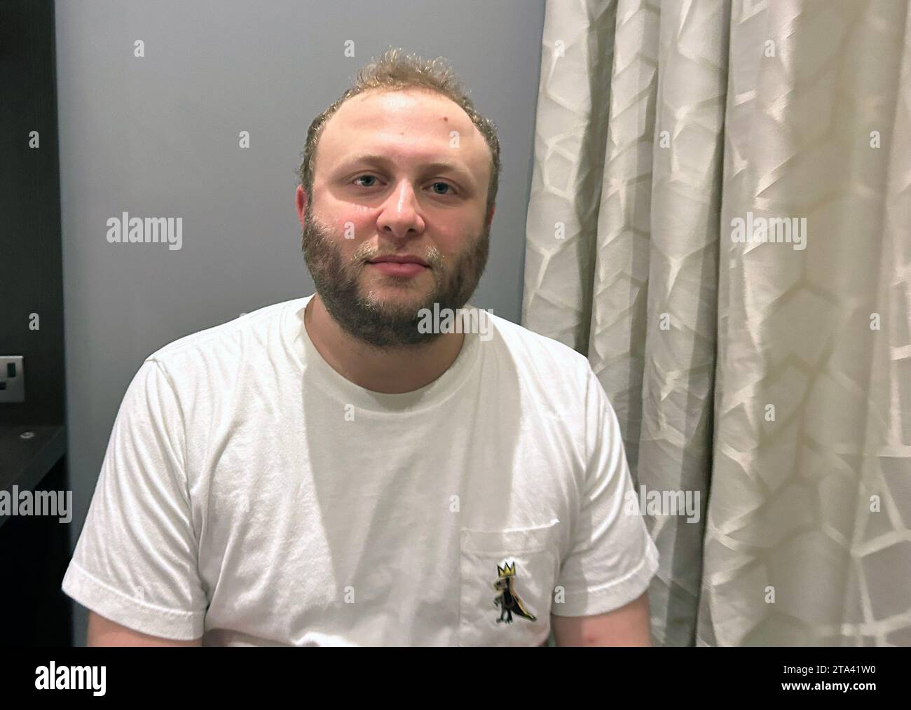 Tuval Haim, 31, at the DoubleTree by Hilton London hotel, as his ...