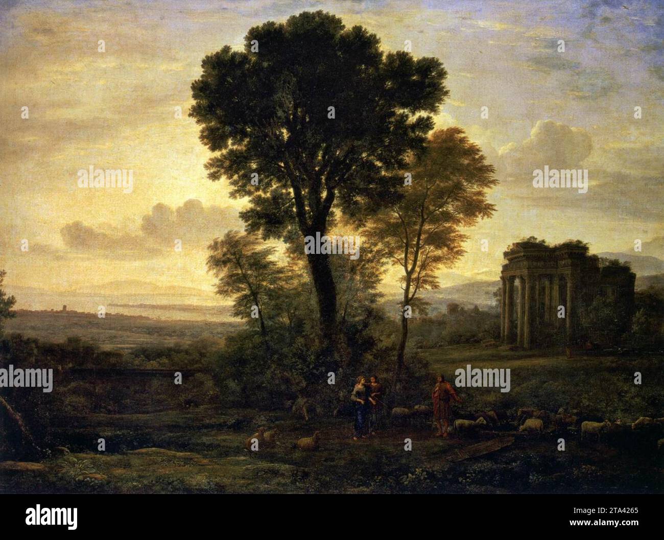 Landscape with Jacob and Rachel at the Well (Morning) 1666 by Claude ...
