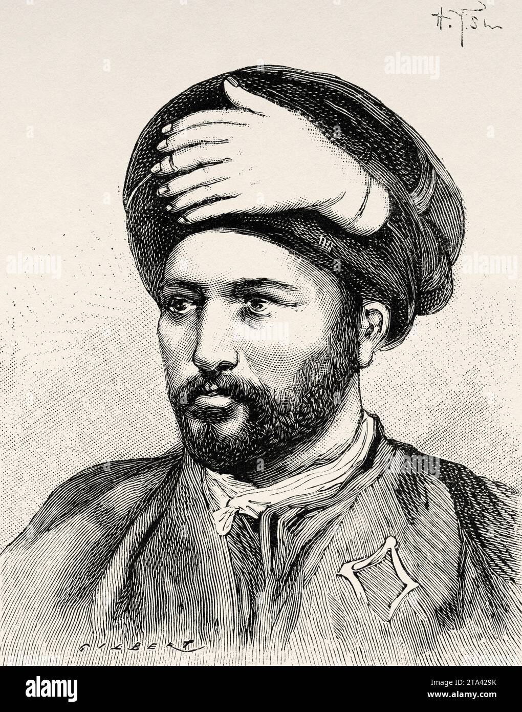 Silver hand with seven fingers worn as a badge by the troops of Abd-el ...